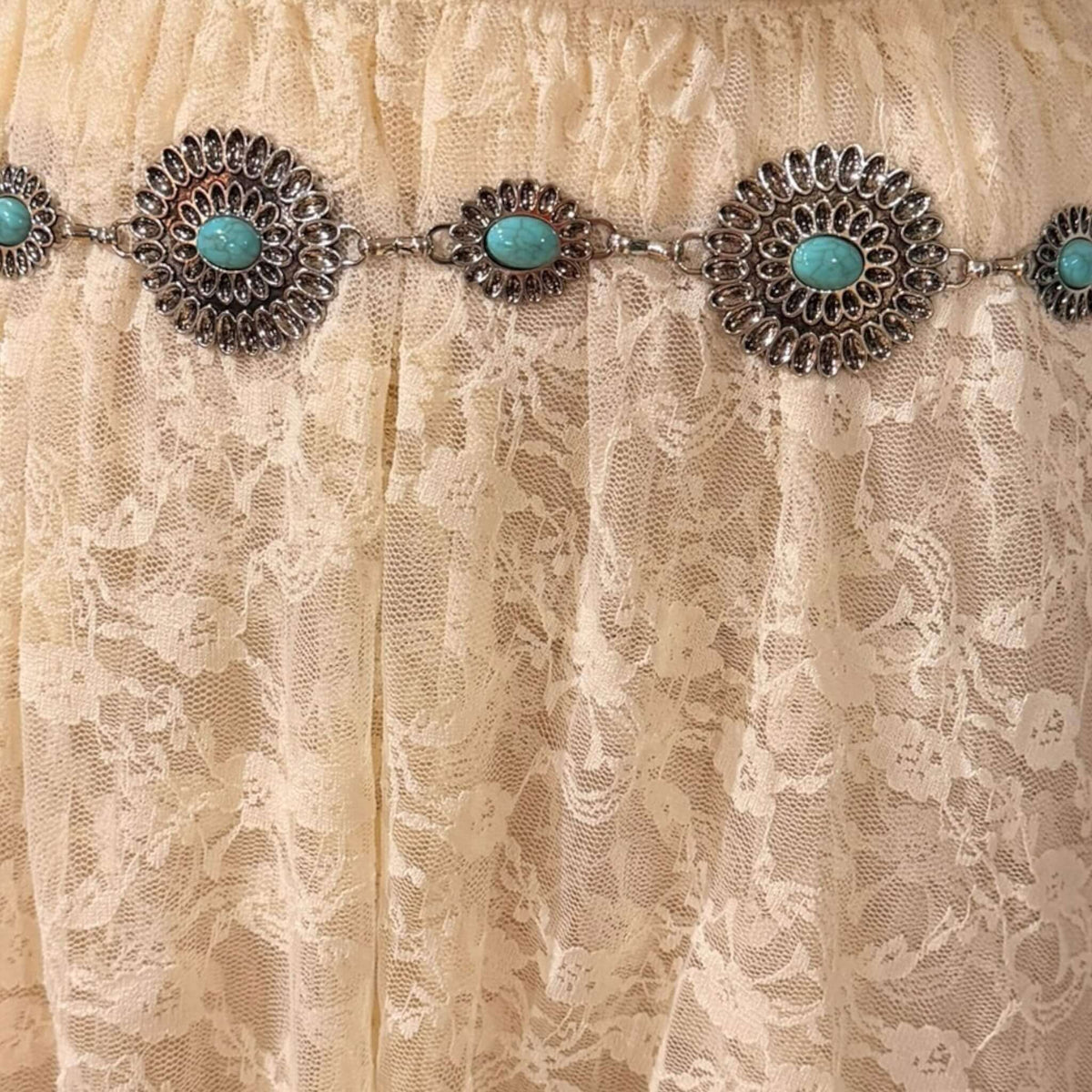 Wild Western Silver Textured Turquoise Belt – Wild Time Fashion